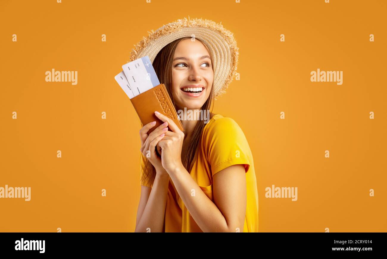 Pretty young woman tickets hi-res stock photography and images - Alamy