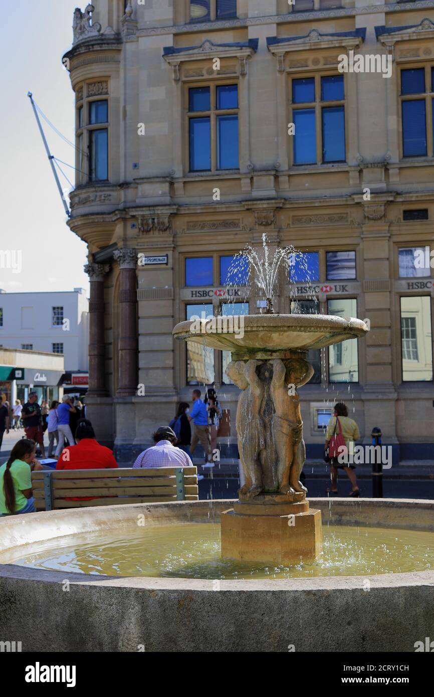 The fountain at Boots Corner at the junction of the High Street and the ...