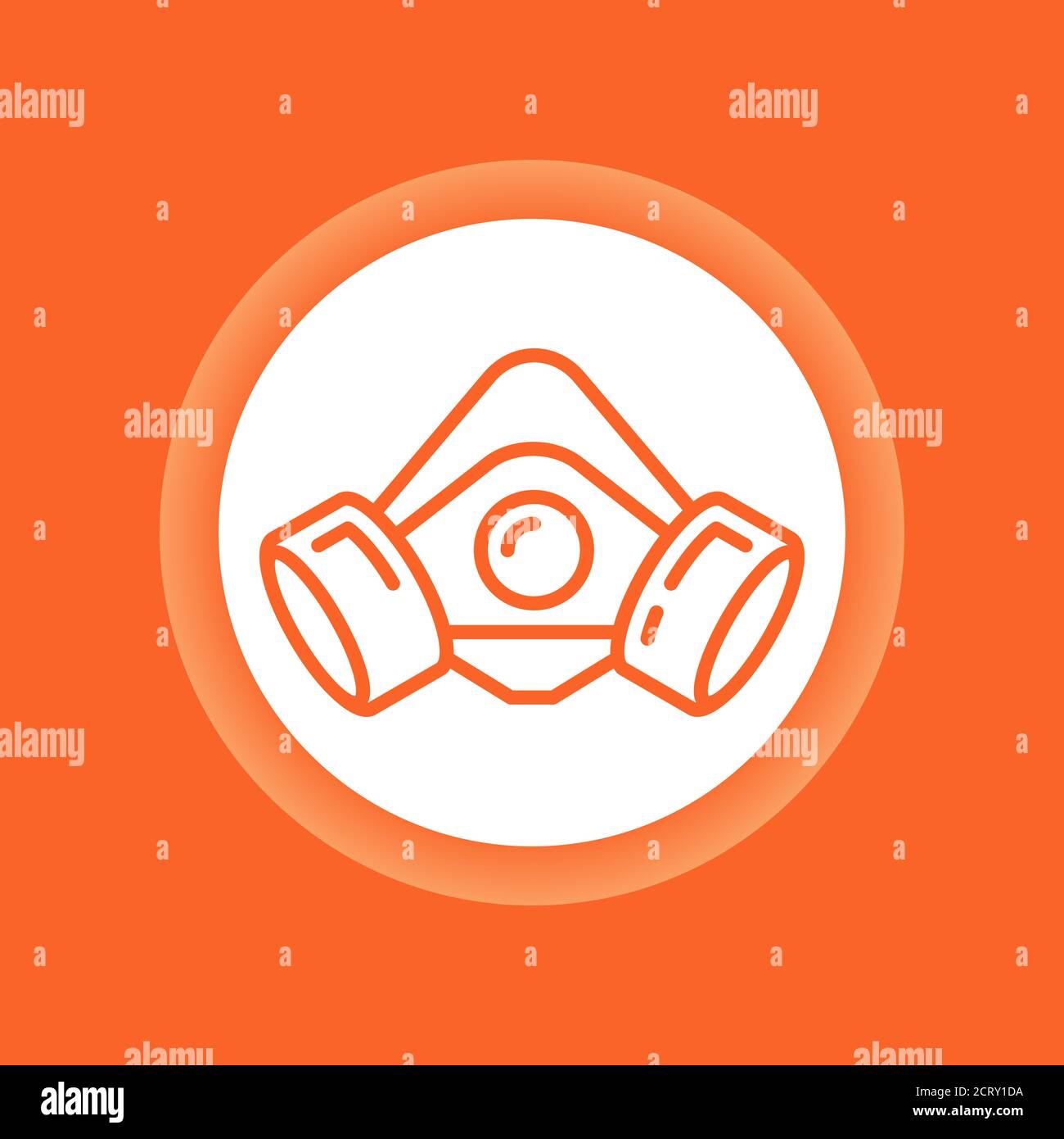 Respirator color button. Gas mask icon. Hospital or pollution protect ...