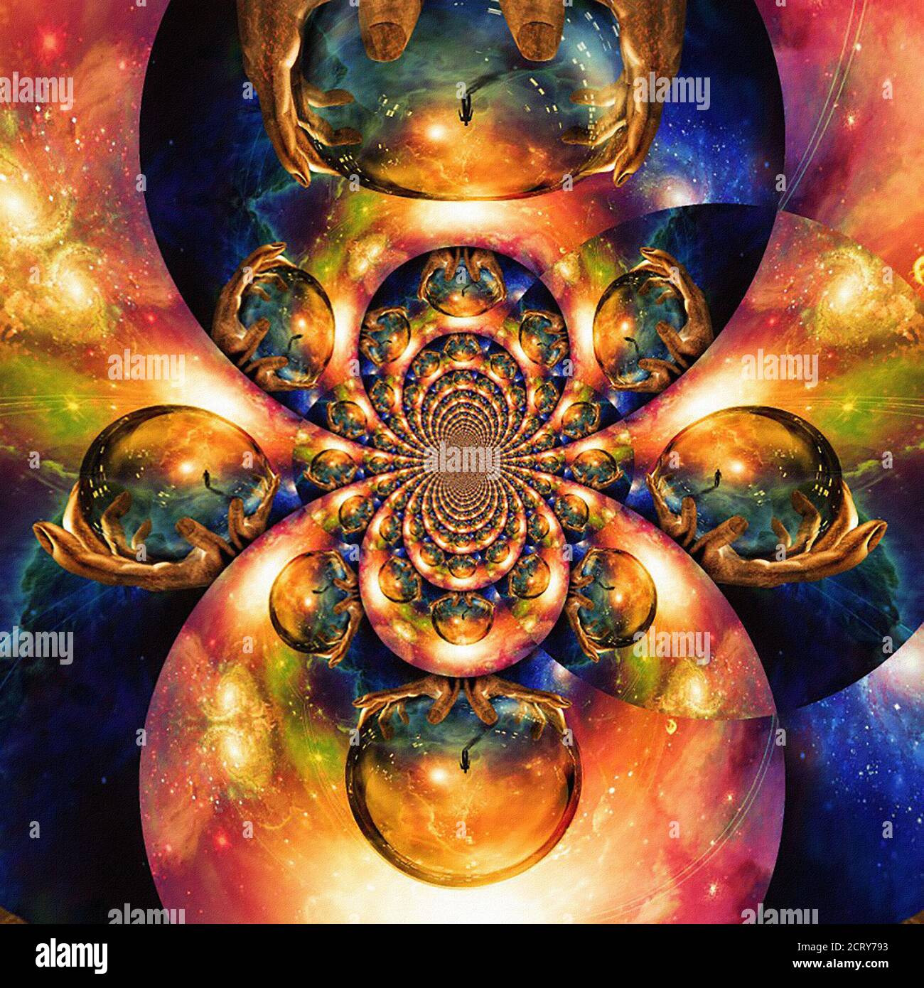 Magical space nebula fractal stars hi-res stock photography and images ...