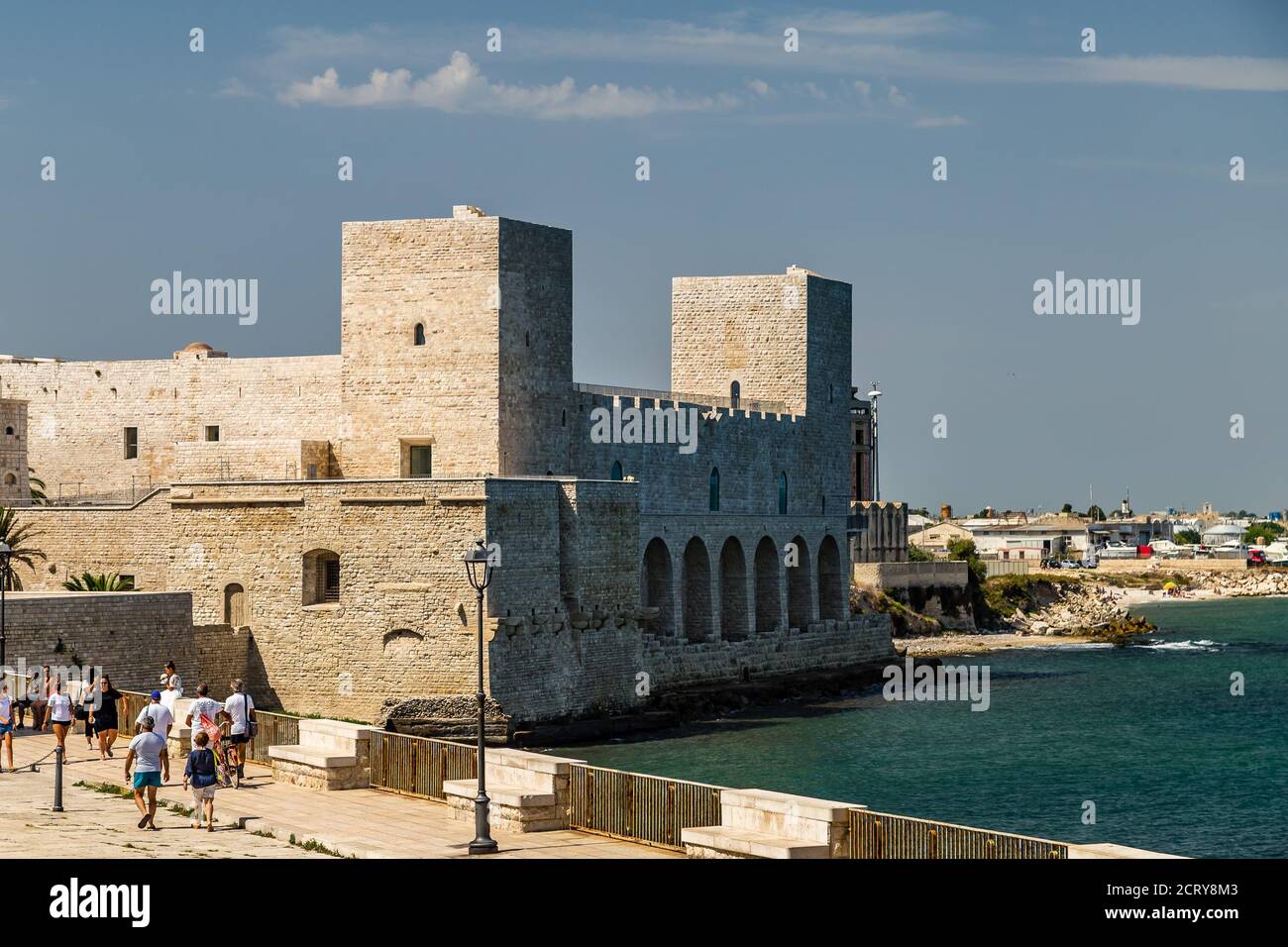 TRANI (BT), AUGUST 30, 2020: light is tourists visiting the Swabian ...