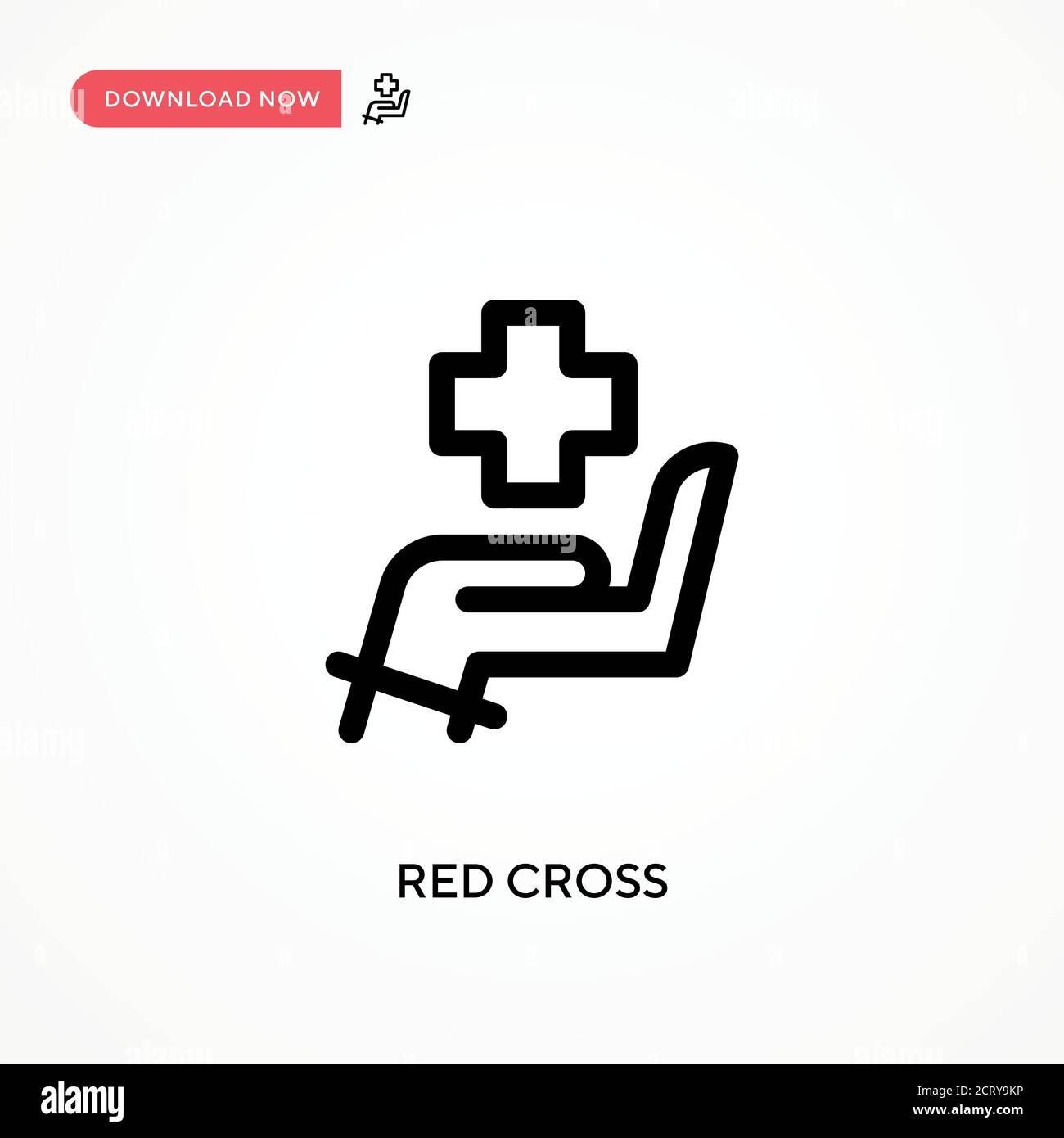 Red cross Simple vector icon. Modern, simple flat vector illustration ...