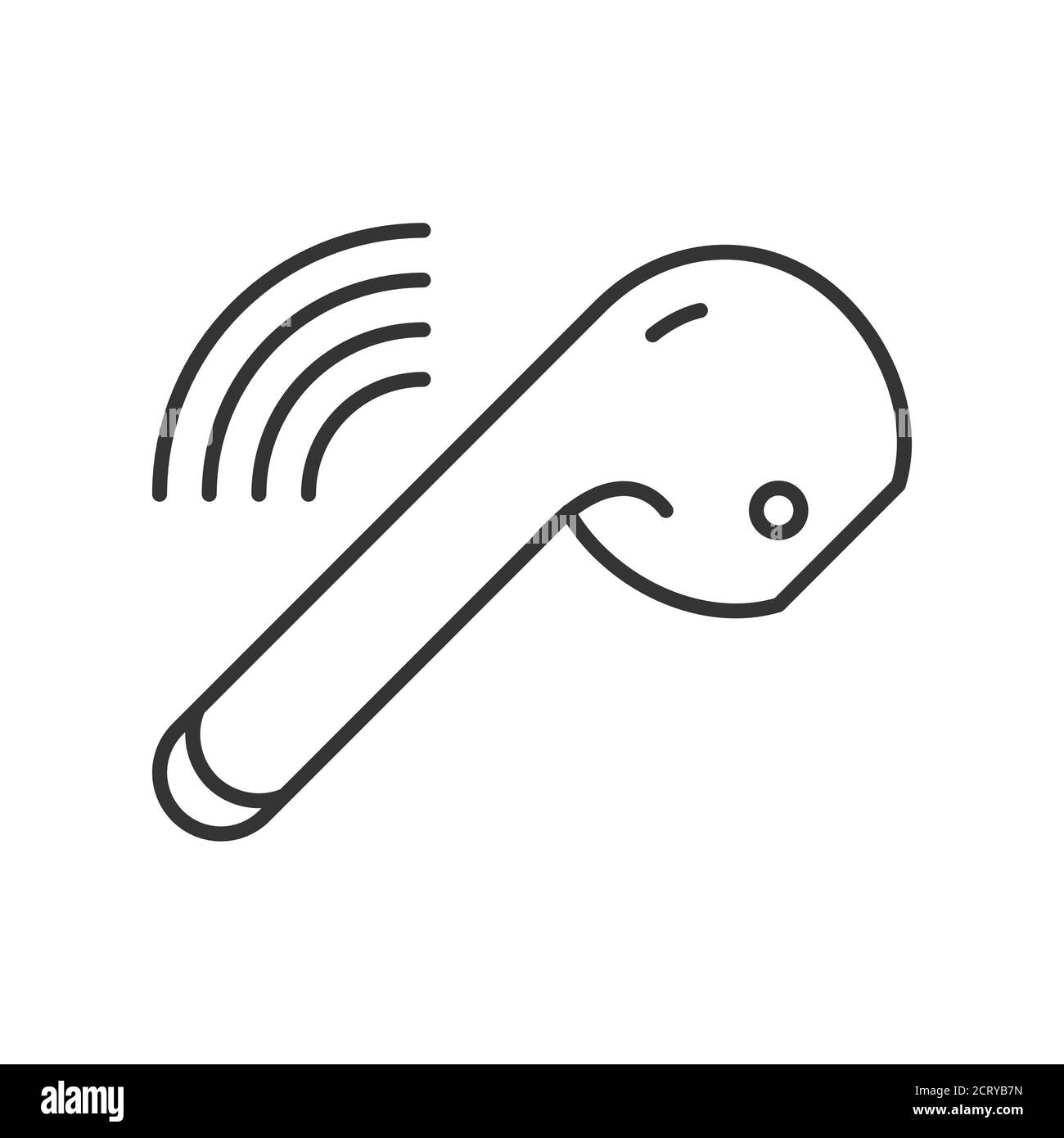 White wireless earphones or headphones color line icon. Headset element ...