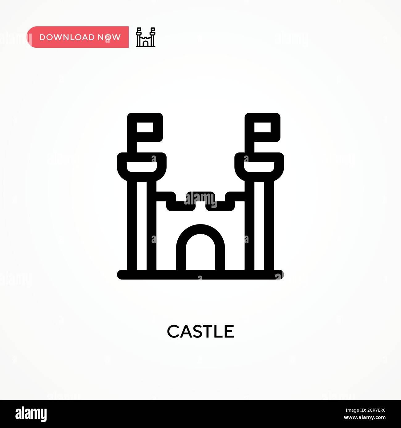 Castle Simple vector icon. Modern, simple flat vector illustration for ...