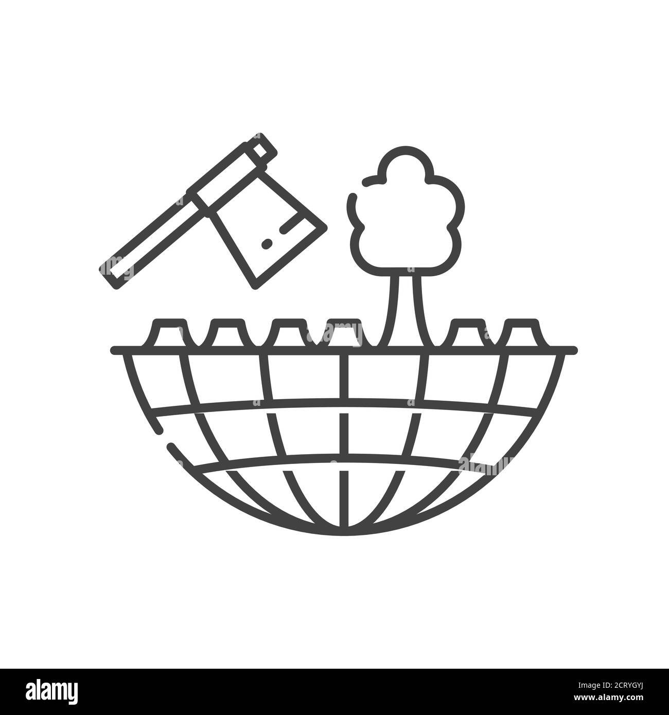 Deforestation black line icon. Environmental problems. Sign for web ...