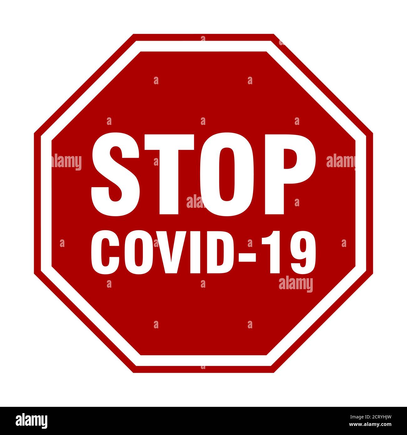 Stop Covid-19 Coronavirus Spread Octagonal Traffic Sign Style Icon ...