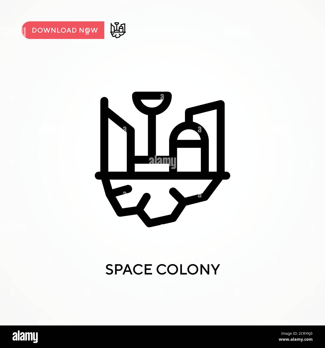 Space colony Simple vector icon. Modern, simple flat vector illustration for web site or mobile ...