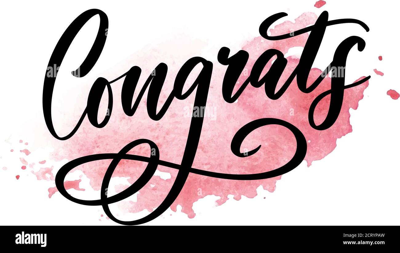Congrats Congratulations card lettering calligraphy text Brush Stock ...