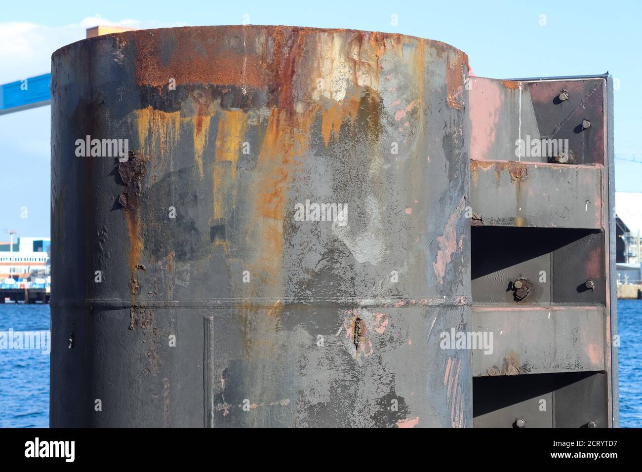 Closeup of a technical installation of a vessel in a port Stock Photo ...