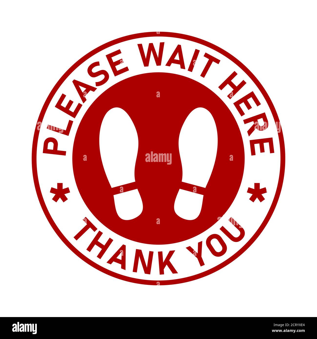 Please Wait Here Thank You Social Distancing Round Floor Marking ...