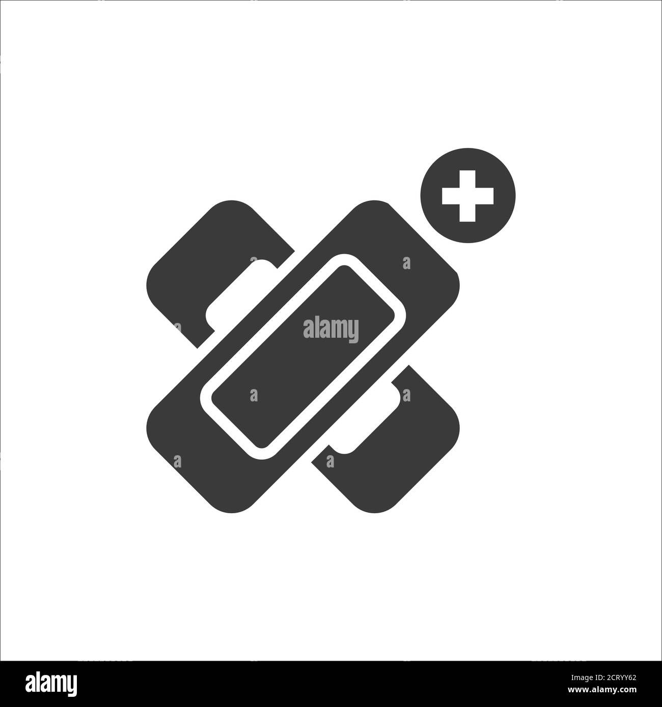 Elastic medical plaster glyph black icon. Adhesive bandage concept ...
