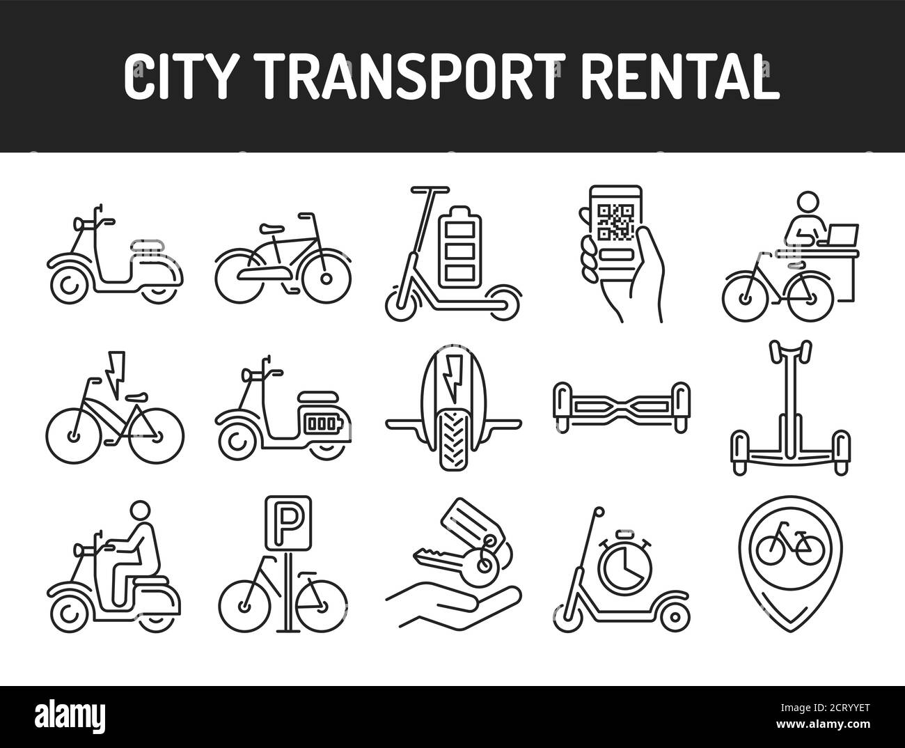 Pictograms of bicycle Stock Vector Images - Alamy