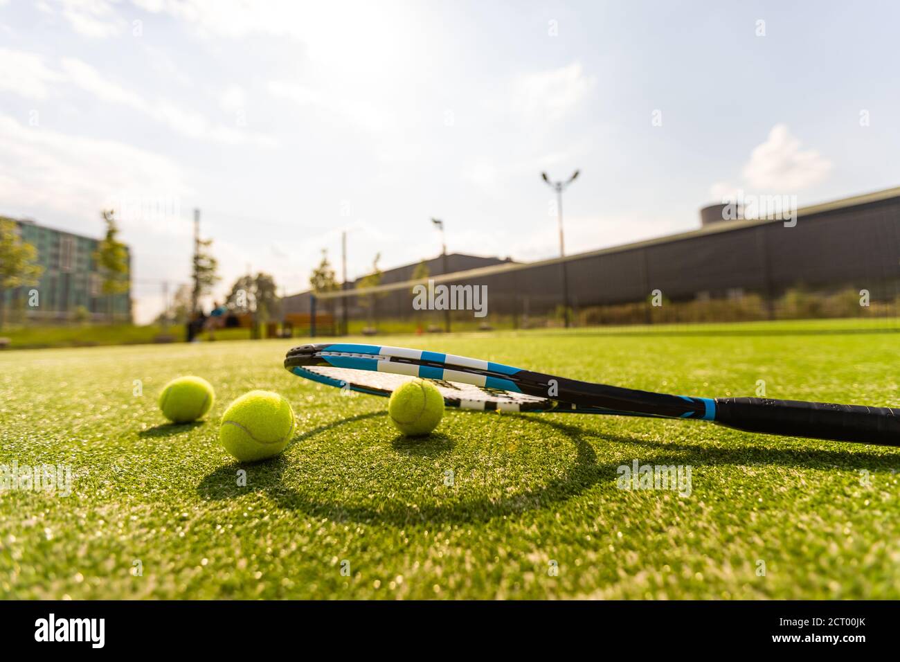empty tennis grass court Aerial Stock Photo - Alamy