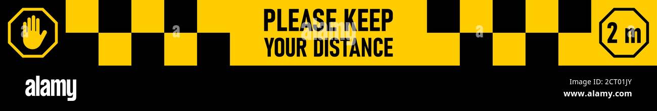 Please Keep Your Distance 6 ft or 6 Feet Checkered Social Distancing ...