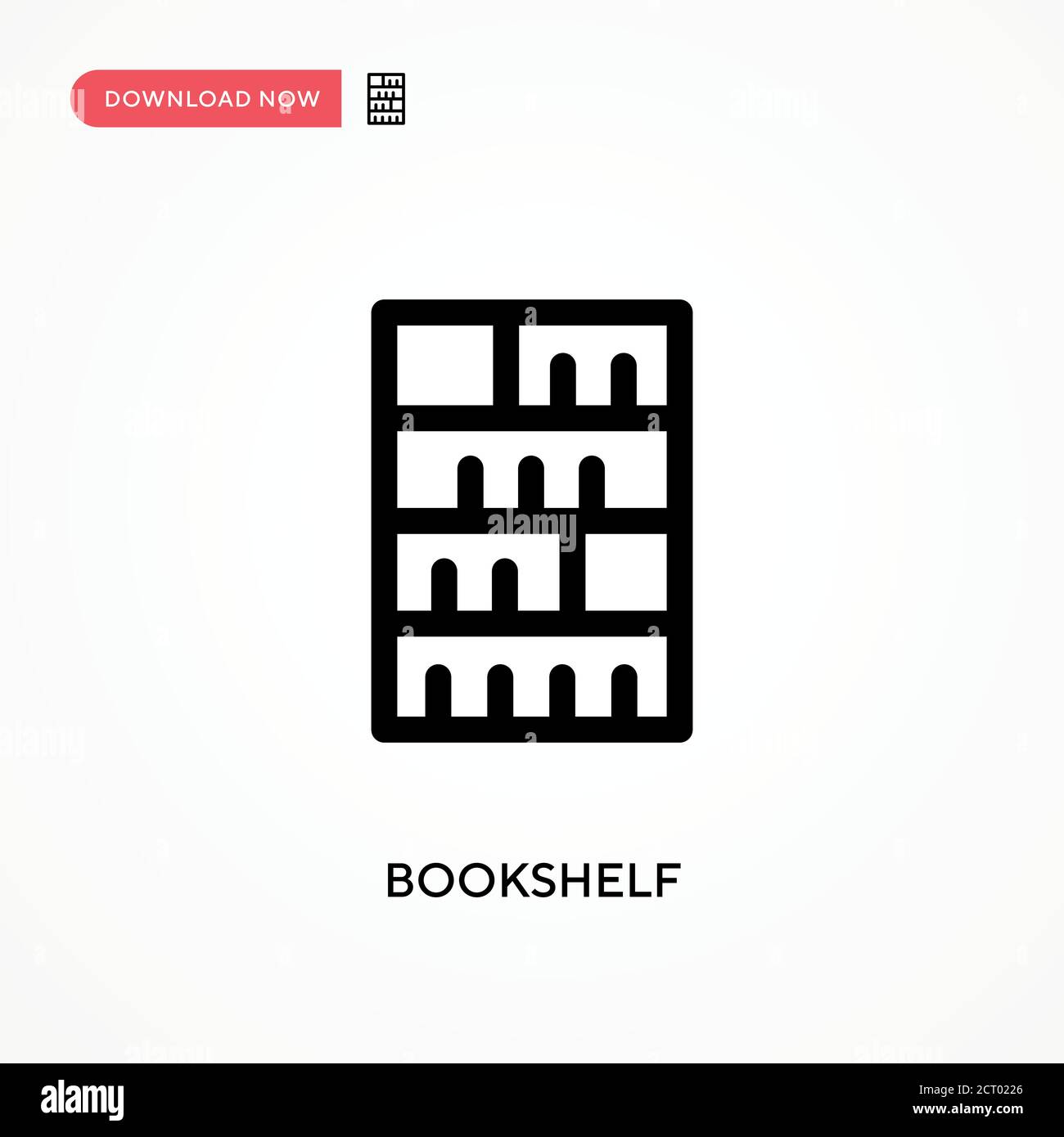 Bookshelf Simple vector icon. Modern, simple flat vector illustration ...