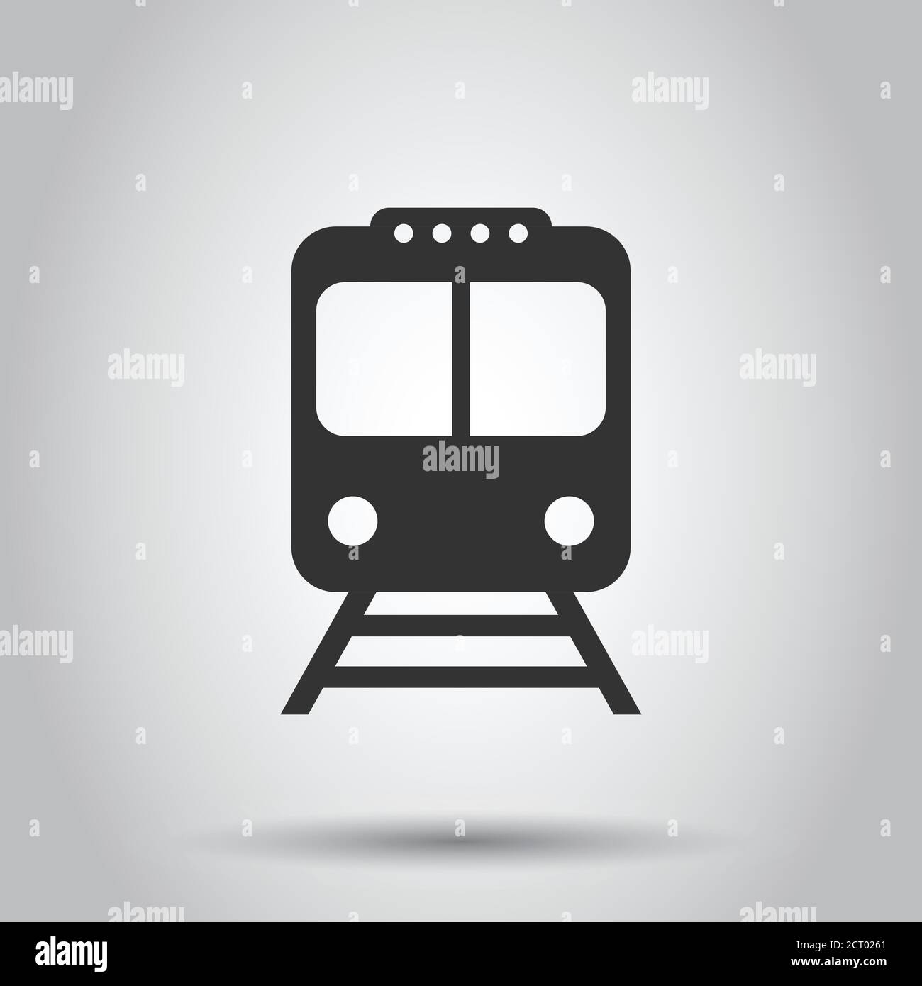 Metro icon in flat style. Train subway vector illustration on white ...