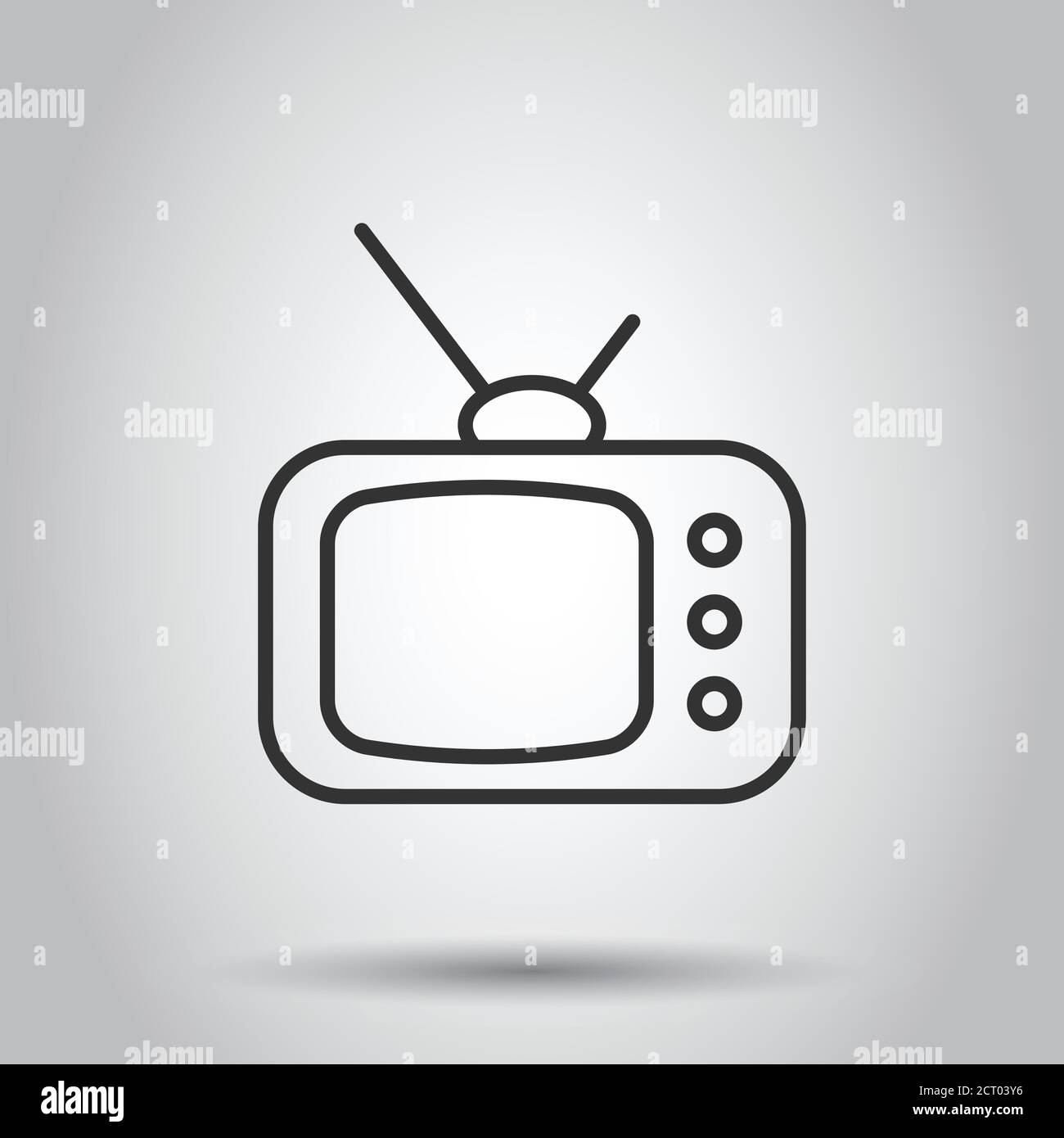 Tv icon in flat style. Television sign vector illustration on white ...