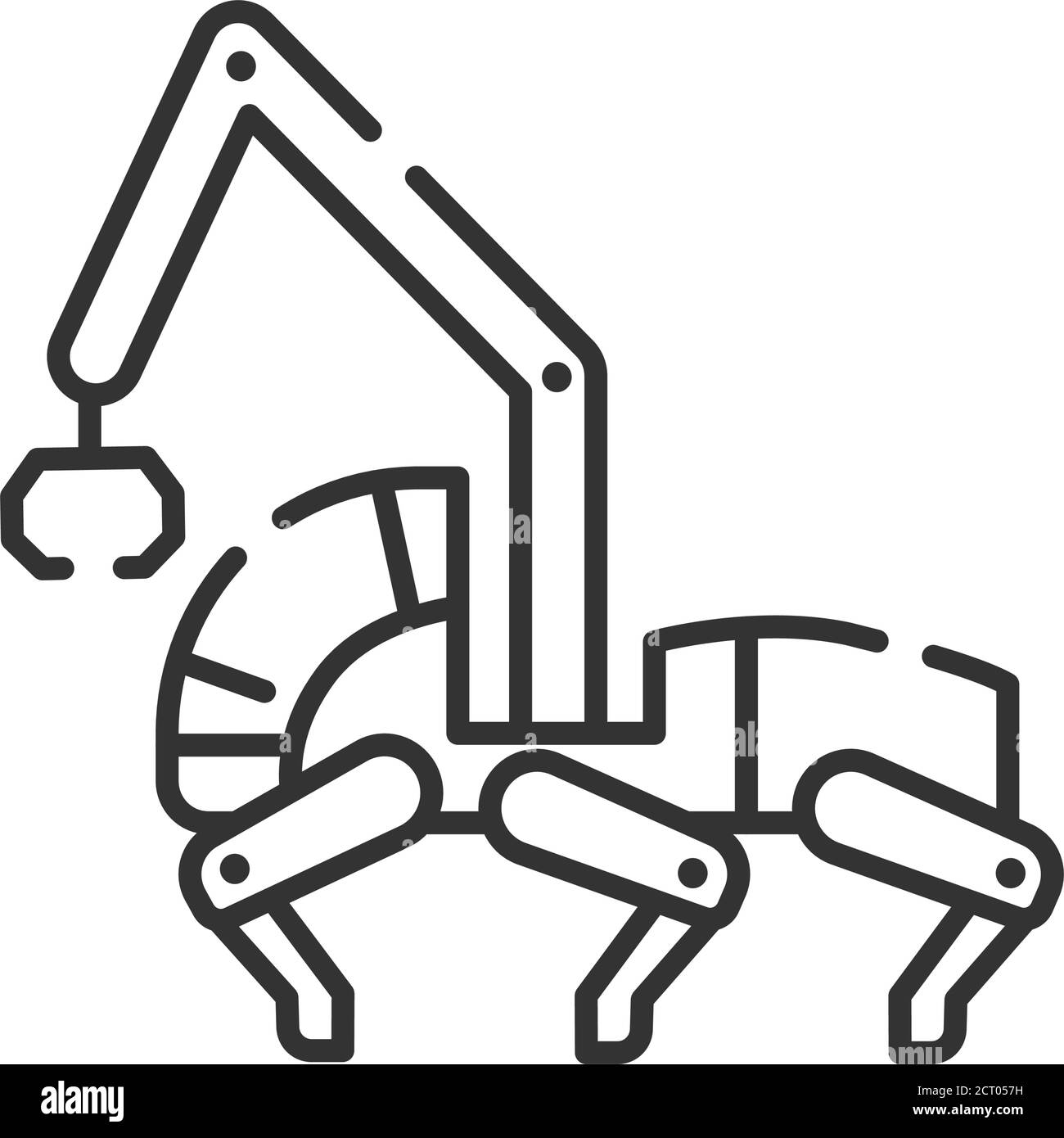 Transport robot black line icon. Woodworking industry. Innovation in technology. Sign for web ...