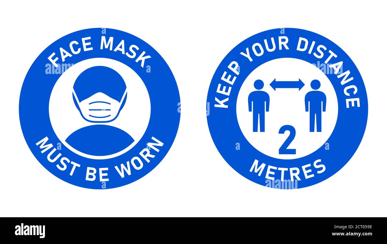 Set of Circular Measure Warning Signs against Coronavirus including ...