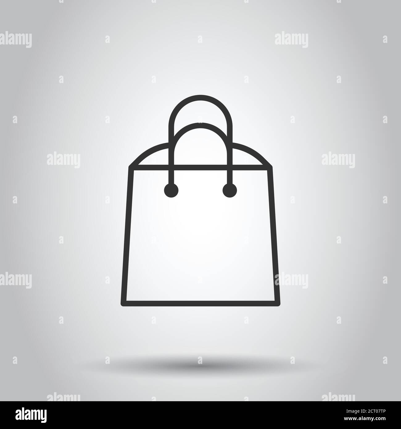 Shopping bag icon in flat style. Handbag sign vector illustration on ...