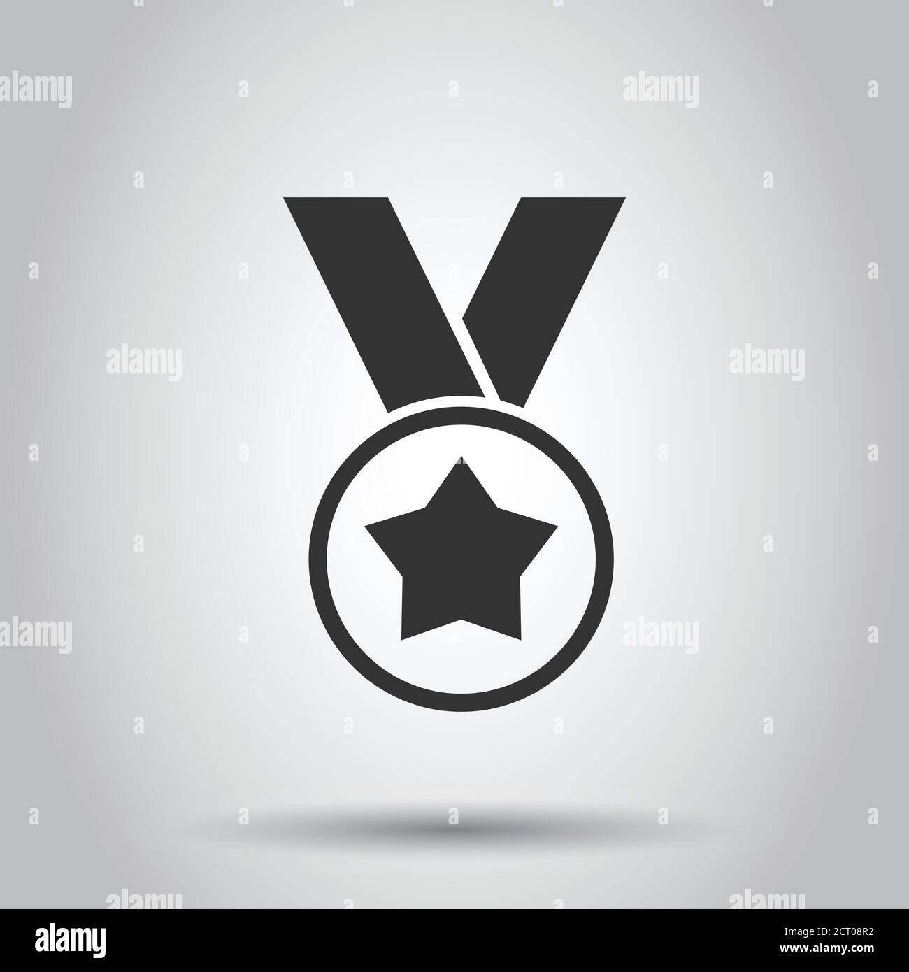 Medal icon in flat style. Prize sign vector illustration on white ...