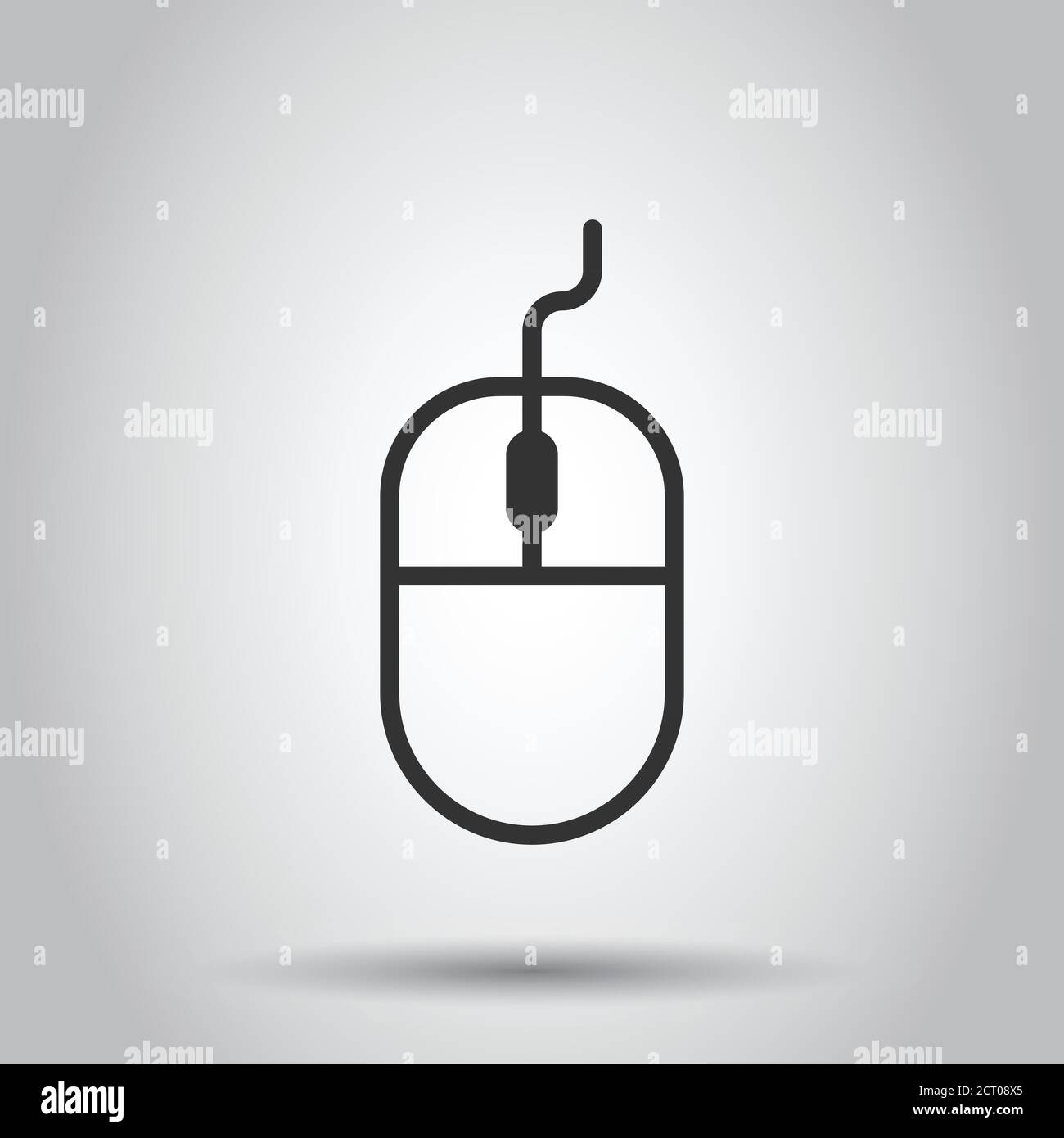 Computer mouse icon in flat style. Cursor vector illustration on white ...