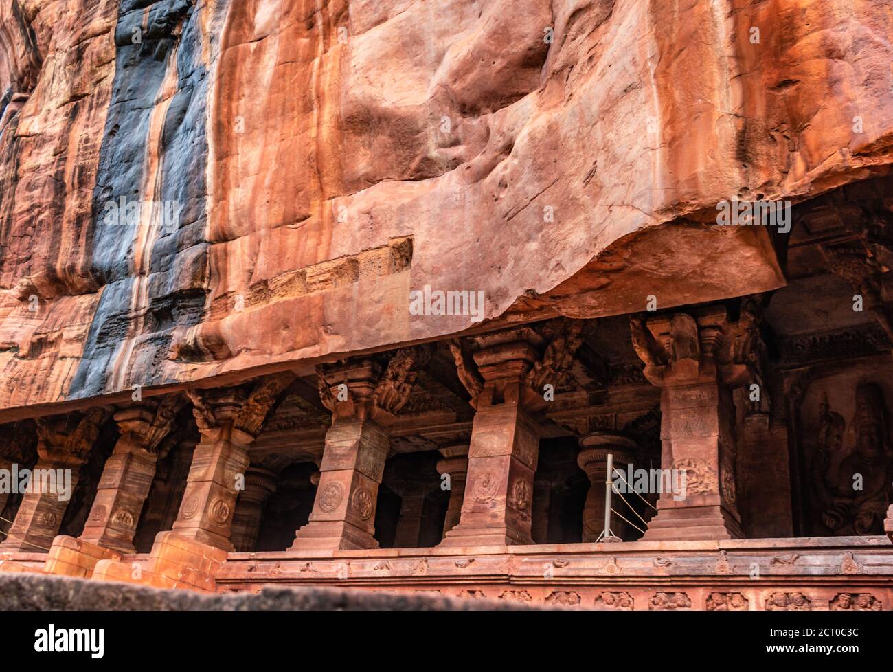 cave temples ancient red stone art from flat angle image is taken at ...