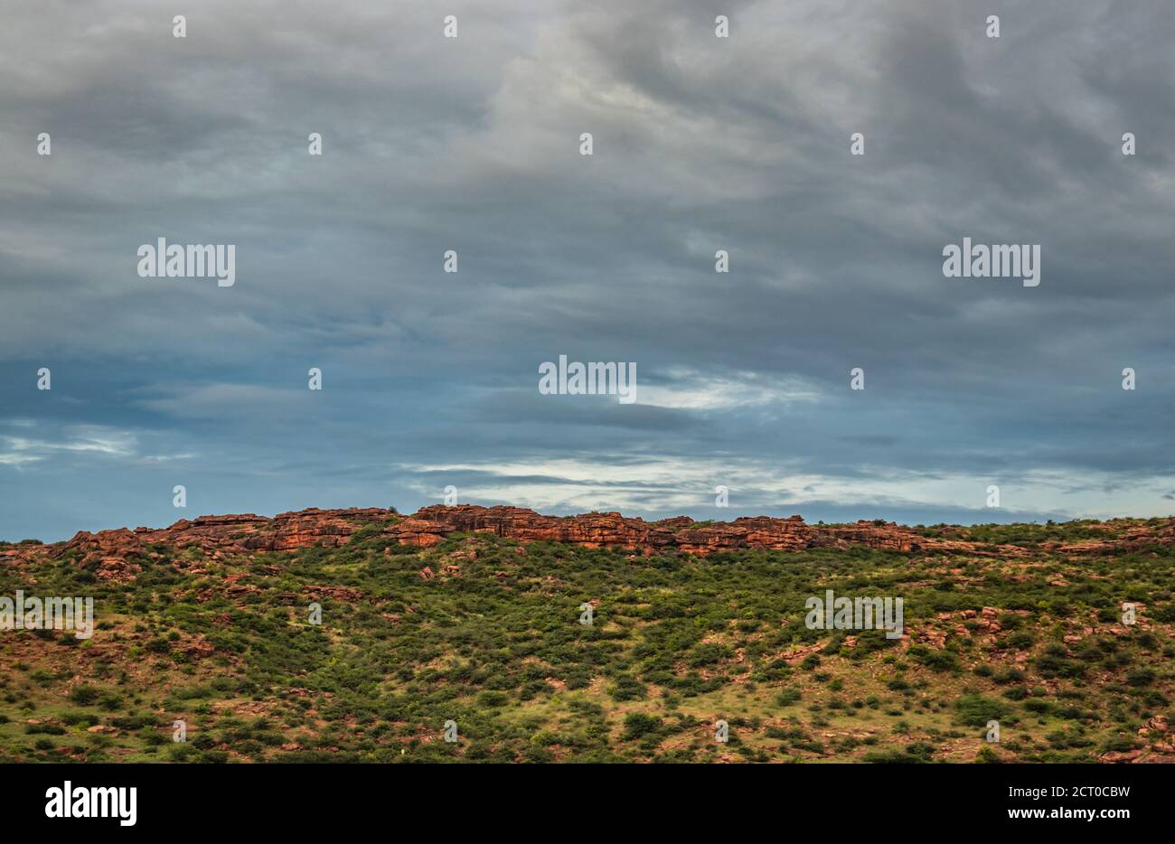 mountain treeless landscape in the morning with cloudy sky image is ...