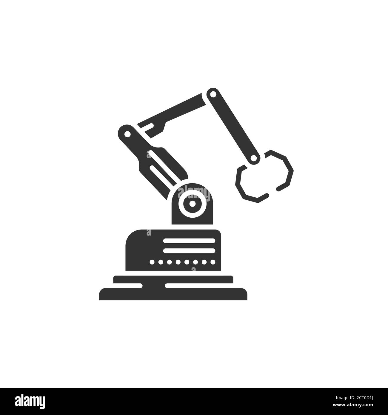 Industrial robot black glyph icon. Smart manufacturing. Innovation in ...