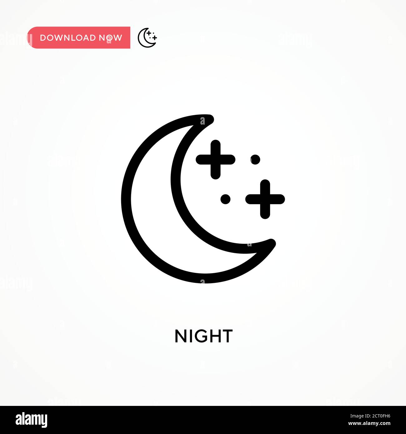 Night Simple vector icon. Modern, simple flat vector illustration for ...
