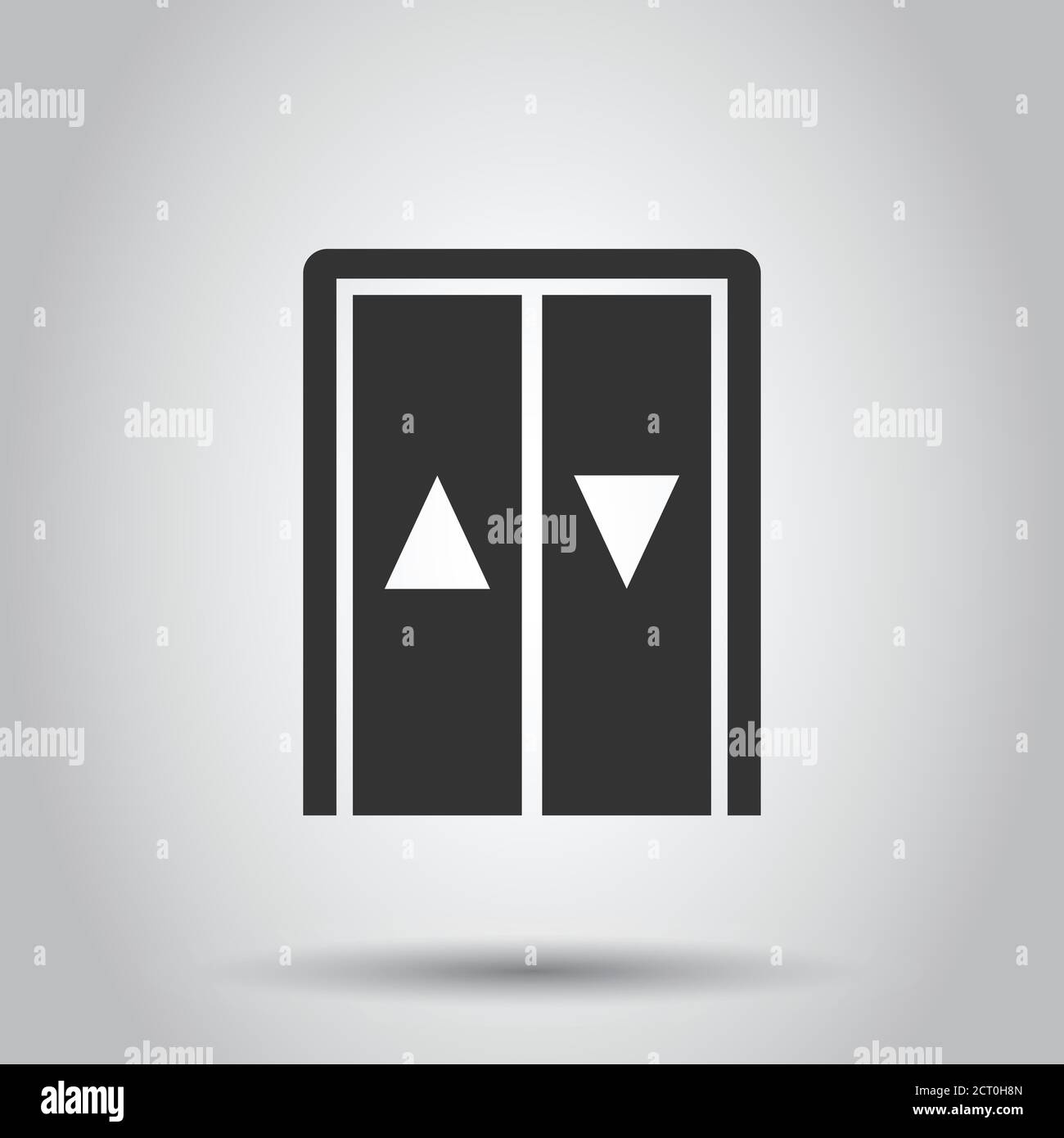 Elevator icon in flat style. Lift vector illustration on white isolated ...