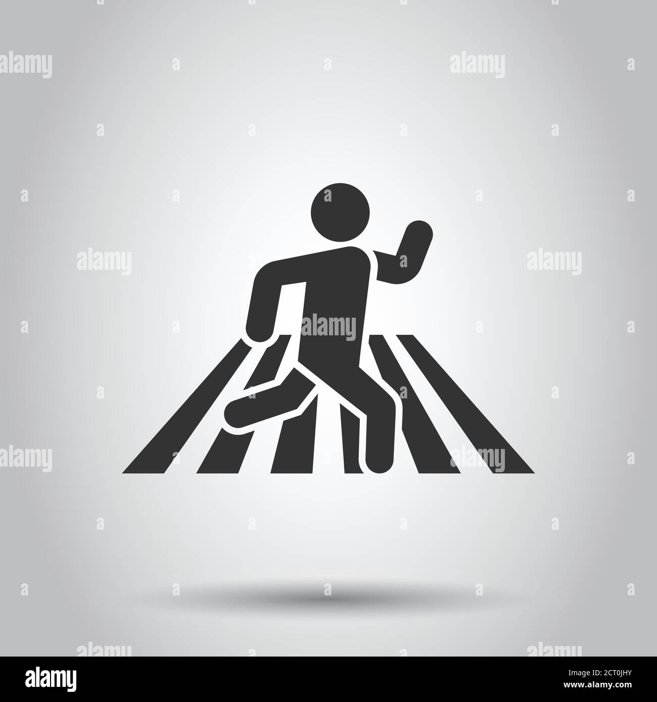 Pedestrian crosswalk icon in flat style. People walkway sign vector ...