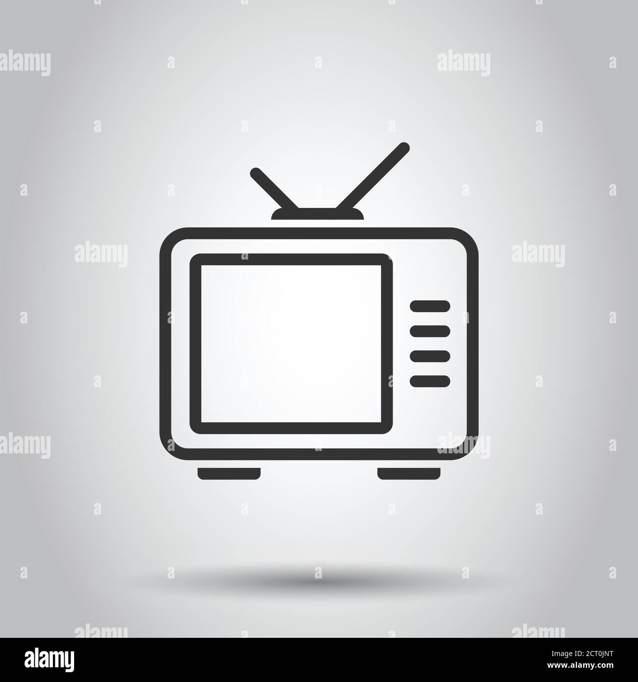 Tv icon in flat style. Television sign vector illustration on white ...
