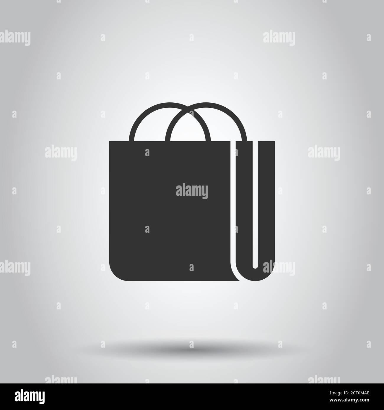 Shopping bag icon in flat style. Handbag sign vector illustration on ...