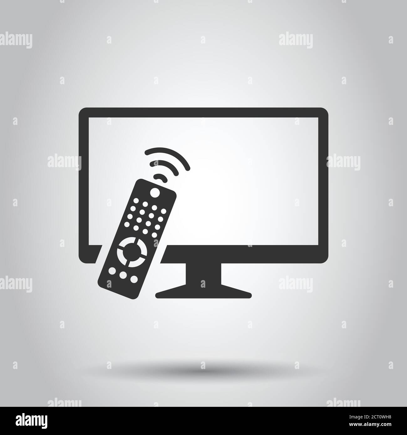 Tv remote icon in flat style. Television sign vector illustration on ...