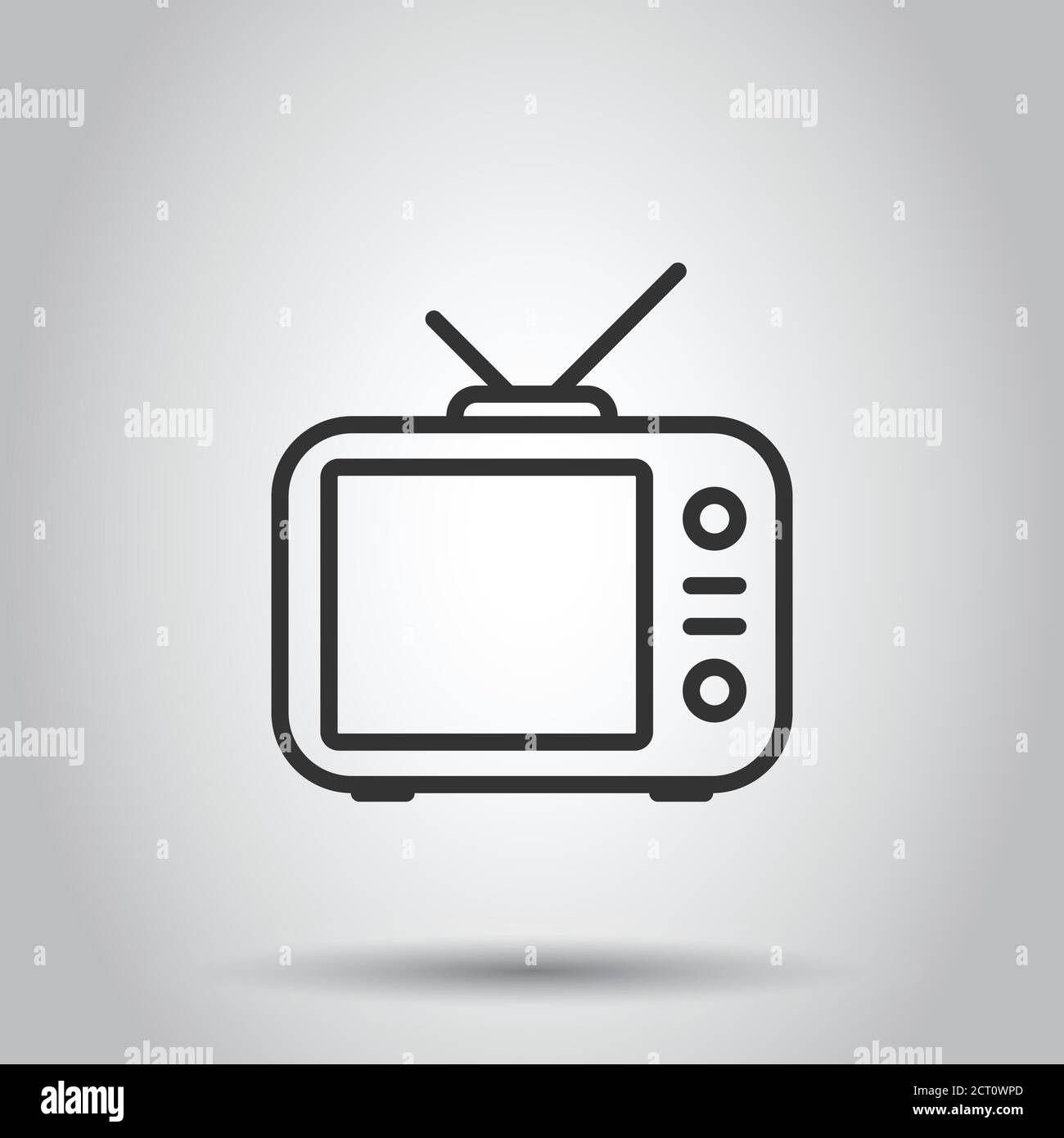 Tv icon in flat style. Television sign vector illustration on white ...