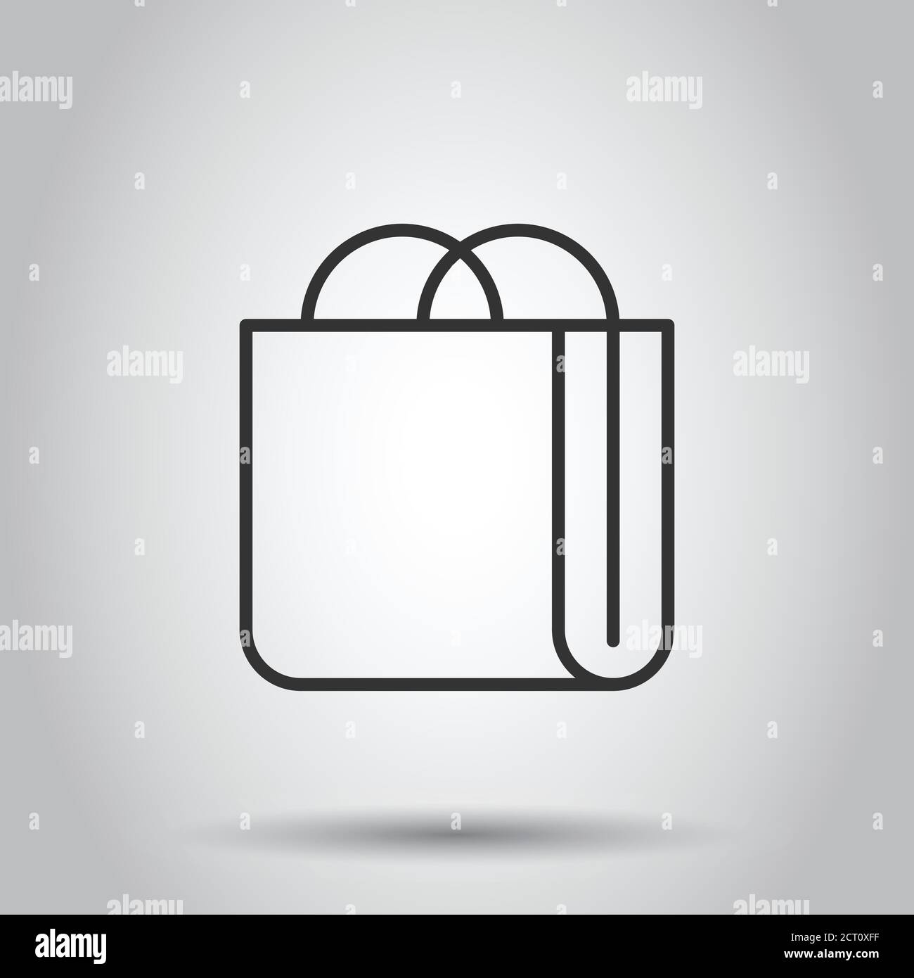Shopping bag icon in flat style. Handbag sign vector illustration on ...