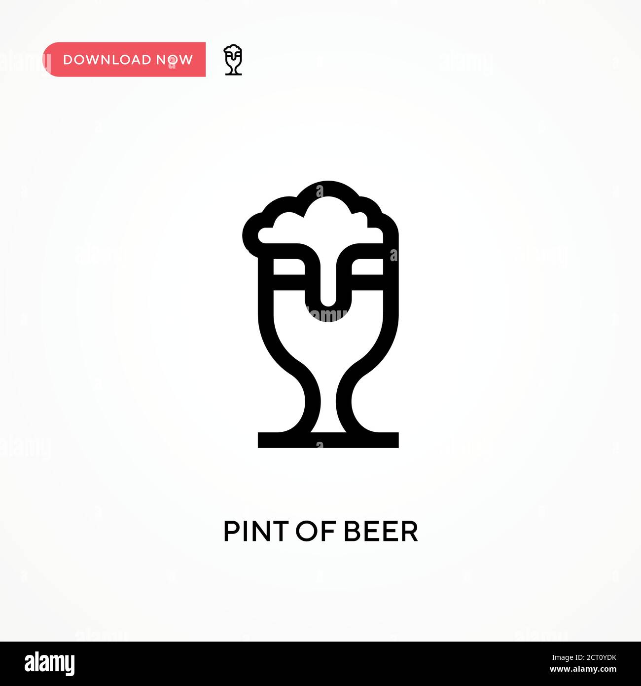 Pint of beer Simple vector icon. Modern, simple flat vector ...