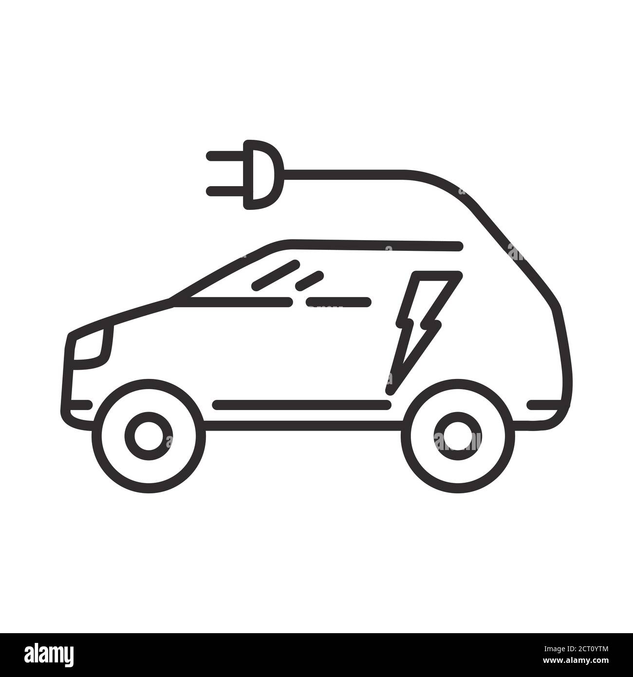 Off-road vehicle icon electric plug . Outline car vector Stock Vector ...