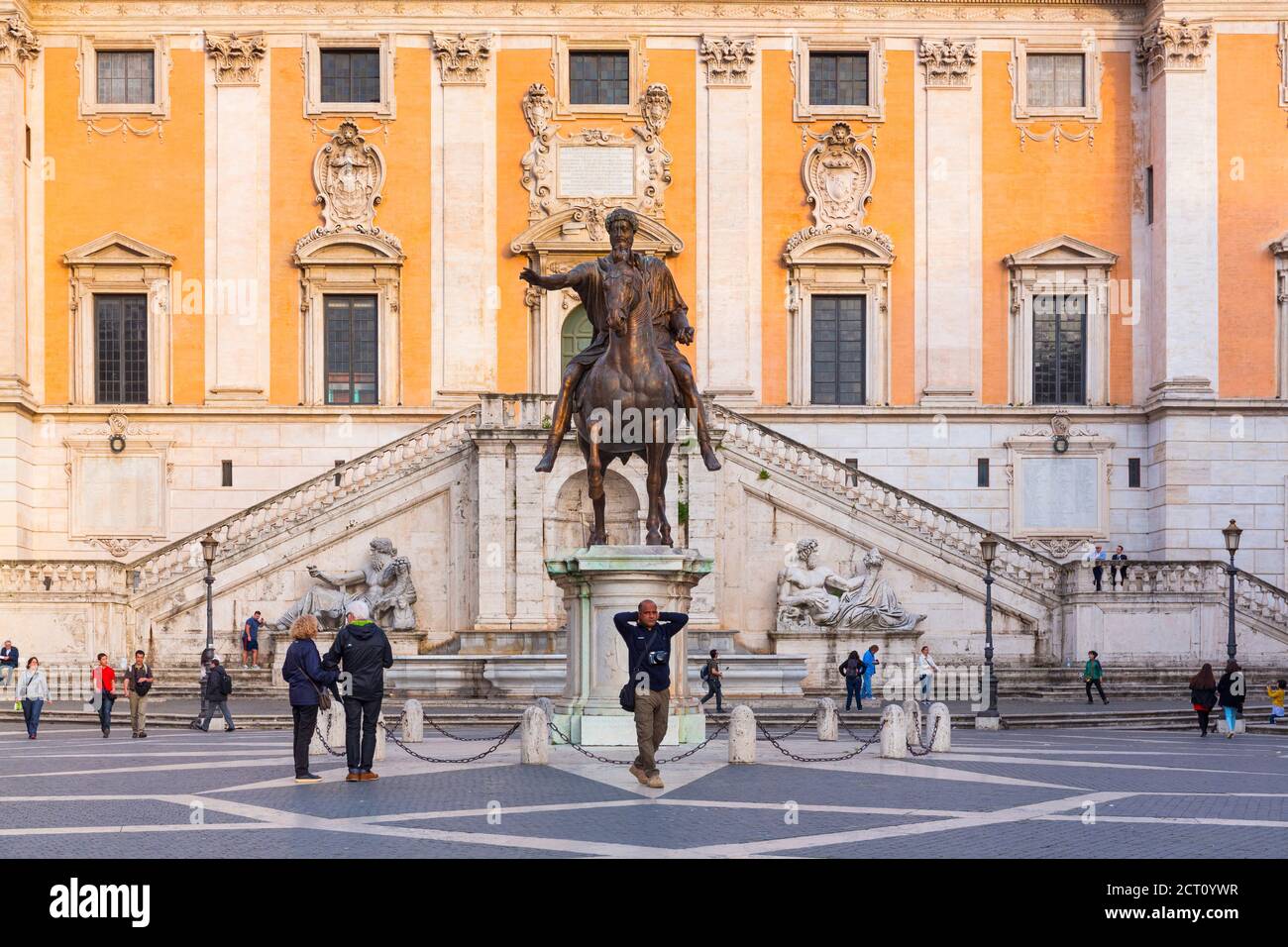 Palazzo Senatorio, Campidoglio Square, Rome, Italy, Europe Stock Photo ...