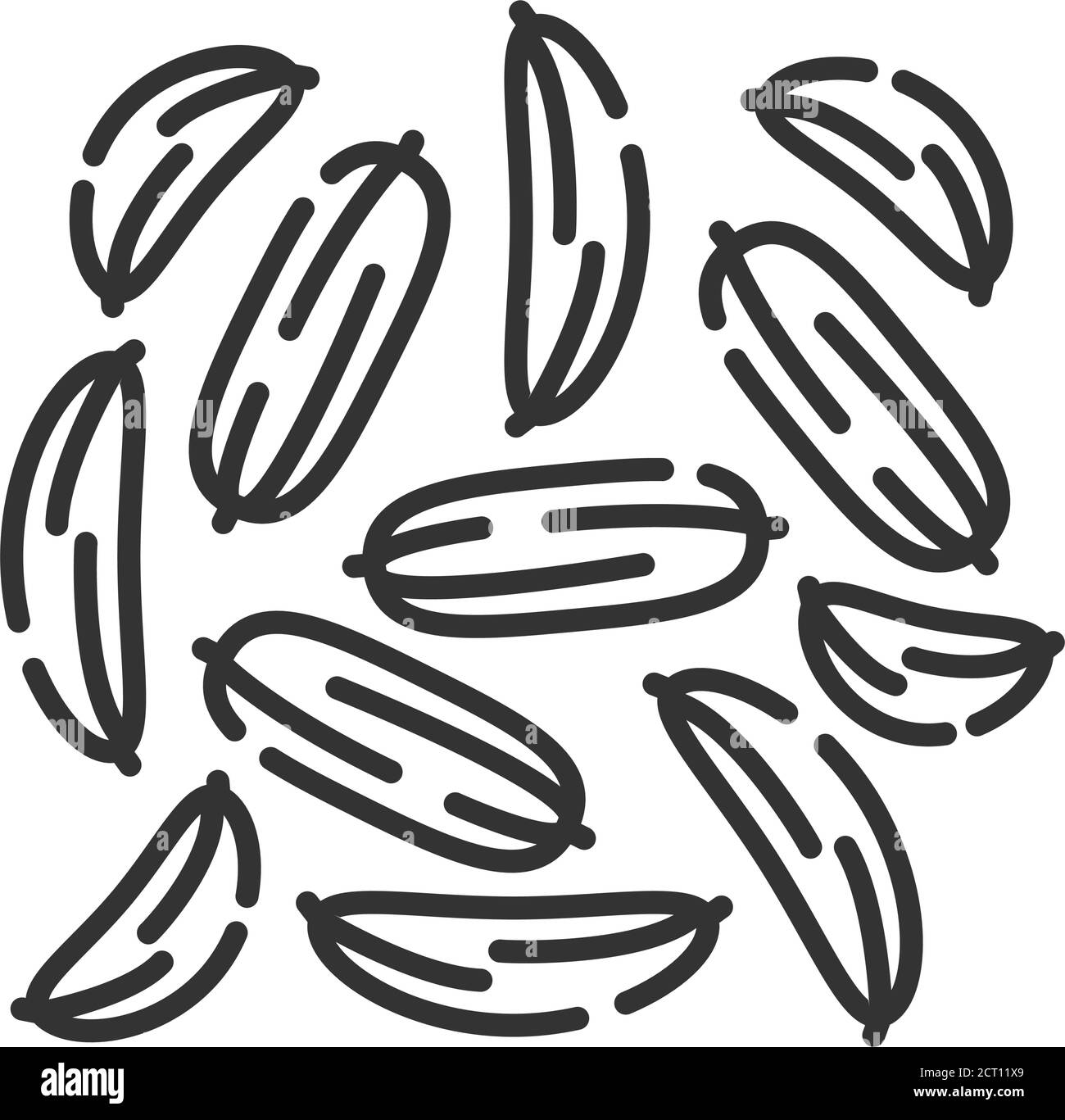 Fennel black line icon. Spices, seasoning. Cooking ingredient ...