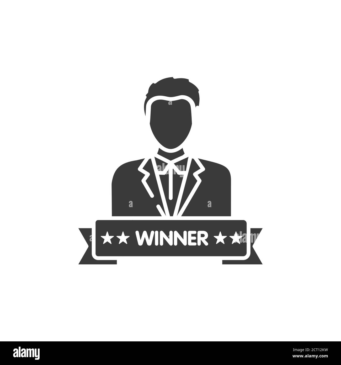 Winner black glyph icon. Success, goal achievement. Sign for web page ...
