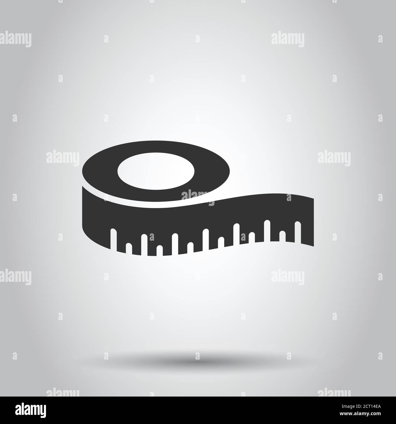 Measure tape icon in flat style. Ruler sign vector illustration on ...