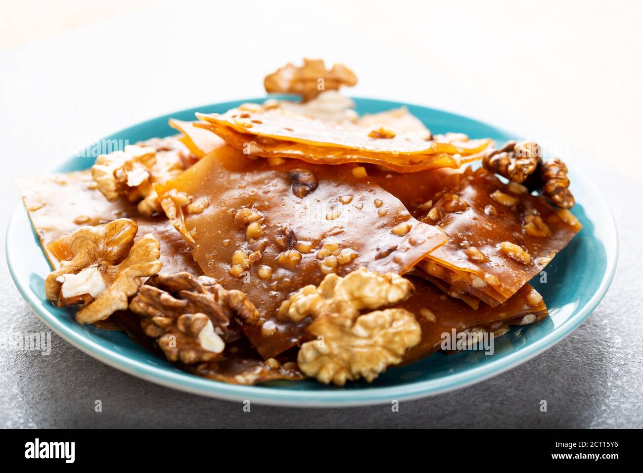 Turkish Pestil / Dried Fruit Pulp with Sesame and Walnut Stock Photo ...