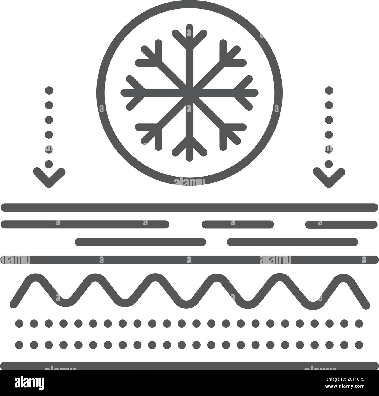 Effects on the skin of the cold line black icon. Frostbite of the skin ...