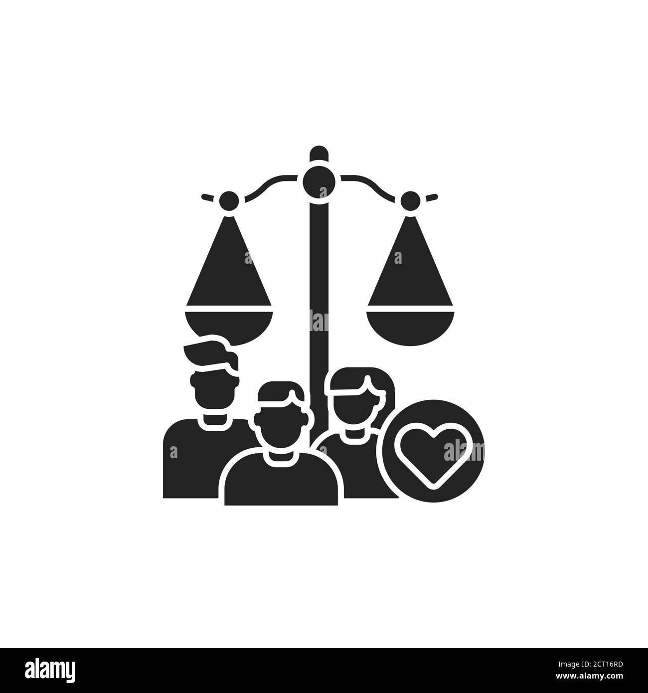 Family court glyph black icon. Judiciary concept. Child custody. Sign ...