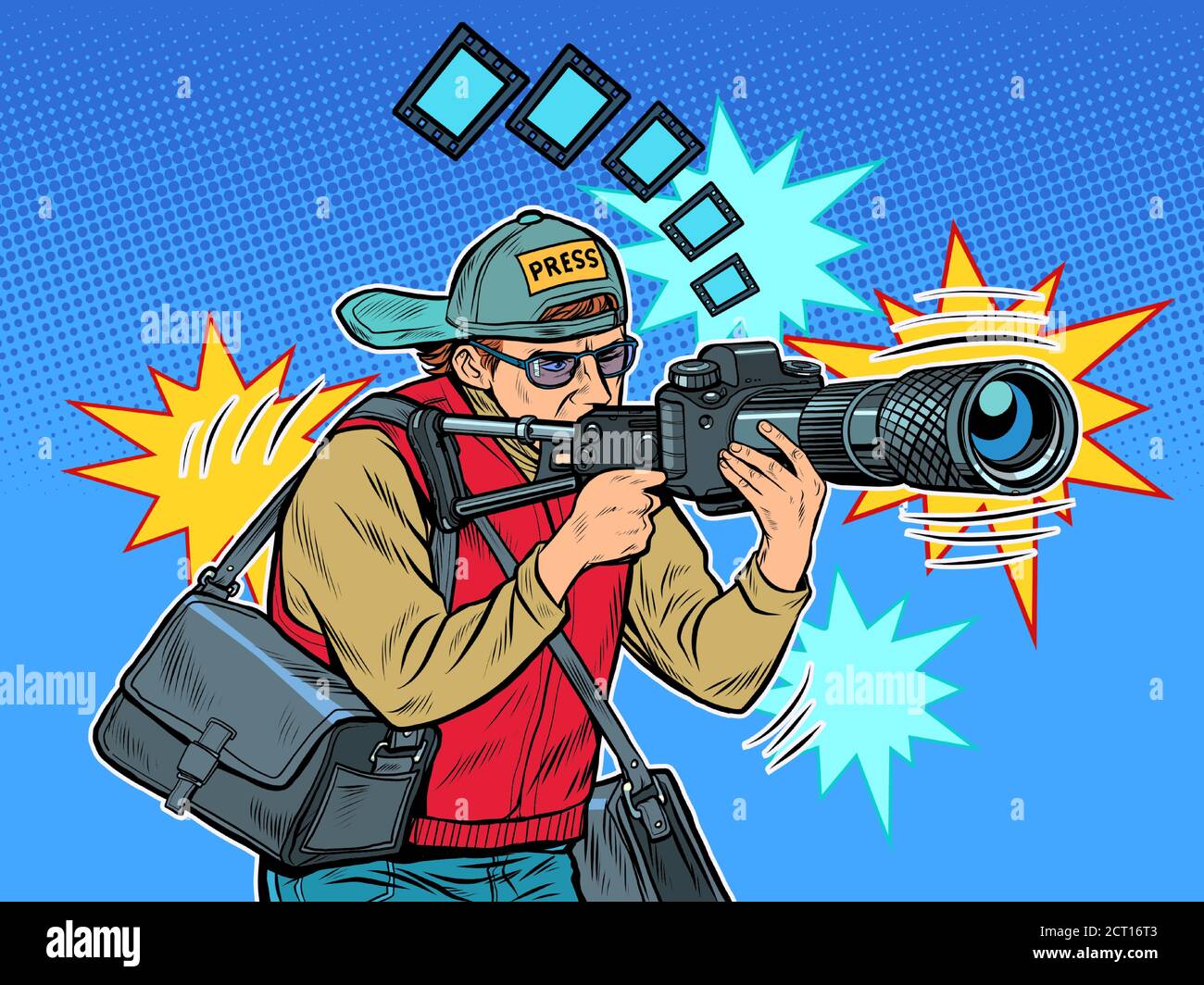 photographer reporter illustration. Job people. News report Stock ...