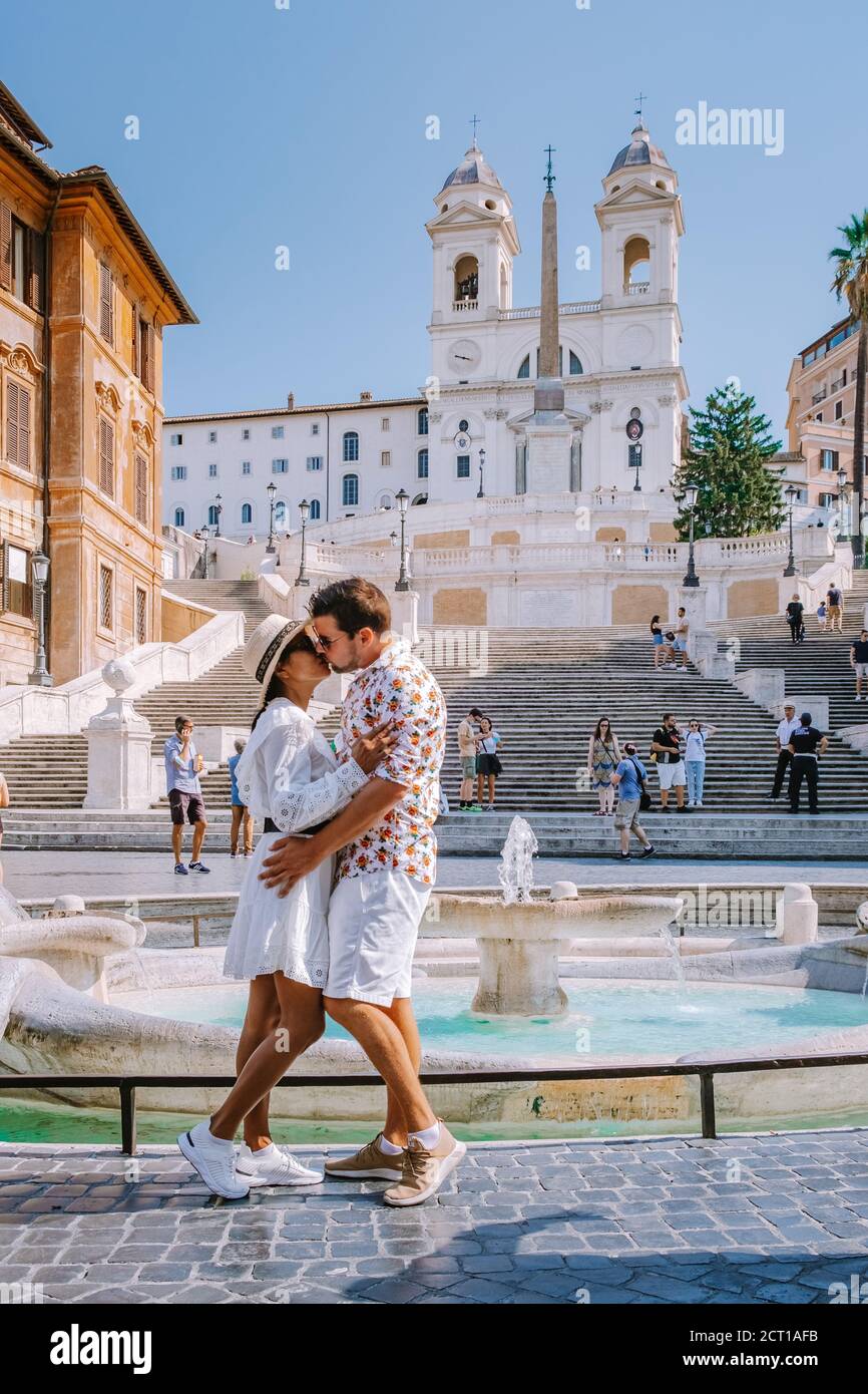 The Spanish Steps in Rome, Italy. The famous place is a great example ...