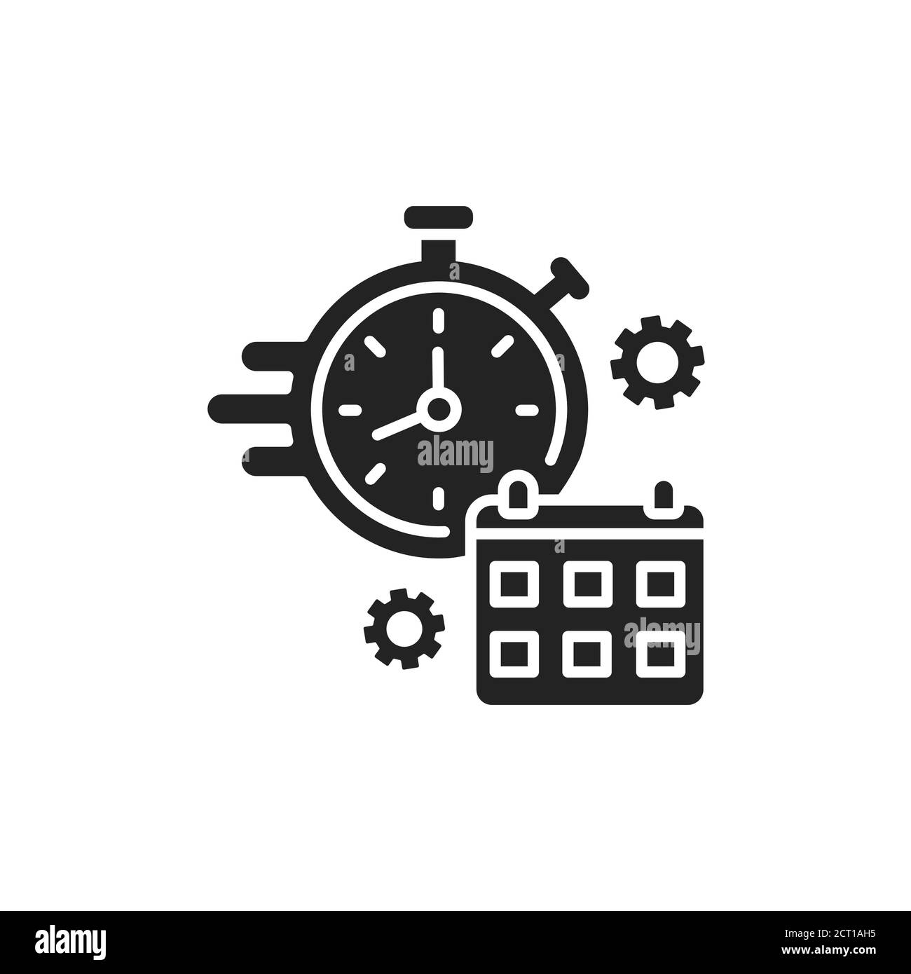 Deadline black glyph icon. Time management. Timer and punctuality ...