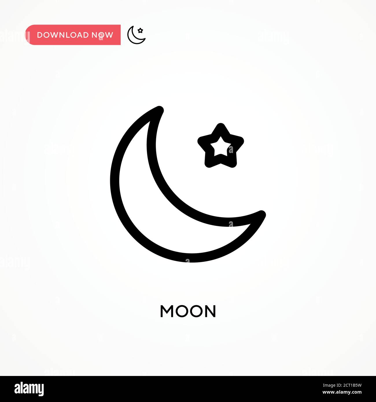Moon Simple vector icon. Modern, simple flat vector illustration for ...